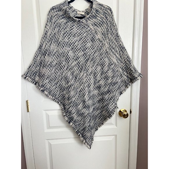 cocogio | Tops | Imported Cocogio Italian Knit Poncho With Fringe Trim ...
